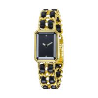 China High End Women Quartz Brass Wrist Watch PVD Gold Square Water Resistant for sale