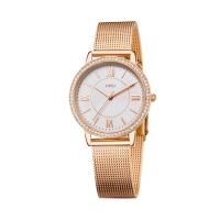 China Czech Stone Insert Alloy japan quartz watch IP Rose Gold Stainless Steel Strap for sale
