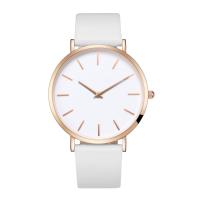 China Ultra Thin 3atm Womens Metal Watches White Genuine Leather Strap for sale