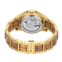 China Wood Stainless Steel 18k Gold Automatic Mens Wrist Watches Waterproof for sale