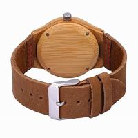 China Wooden PC21S Quartz Movement Watch Genuine Leather Strap Design for sale