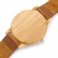 China Wooden PC21S Quartz Movement Watch Genuine Leather Strap Design for sale