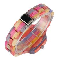 China Square Case Wooden Japan Movement Quartz Watch With Hard Mineral Glass for sale