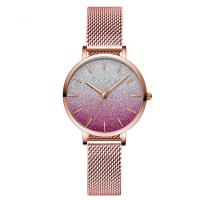 China Giltter Dial Ladies Alloy Quartz Watch Stainless Steel Mesh Band Waterproof for sale