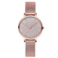 China Giltter Dial Ladies Alloy Quartz Watch Stainless Steel Mesh Band Waterproof for sale