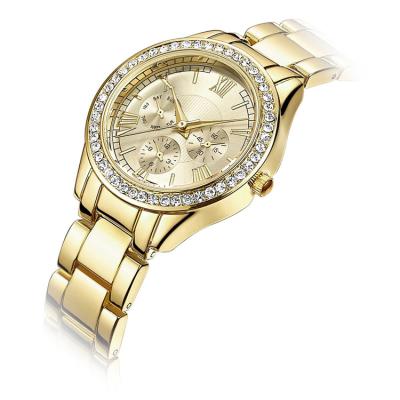 China 18K Gold PVD Plated Quartz Ladies Wrist Watches 3atm Waterproof for sale