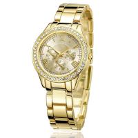 China 18K Gold PVD Plated Quartz Ladies Wrist Watches 3atm Waterproof for sale