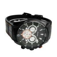 China 30mm Waterproof Sport Wrist Watch Chronograph Quartz Military Genuine Leather Strap for sale