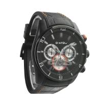 China 30mm Waterproof Sport Wrist Watch Chronograph Quartz Military Genuine Leather Strap for sale