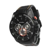 China 30mm Waterproof Sport Wrist Watch Chronograph Quartz Military Genuine Leather Strap for sale