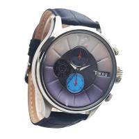 China 30mm Waterproof Men Slim Steel Quartz Watch Genuine Leather Band for sale