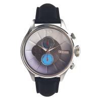 China 30mm Waterproof Men Slim Steel Quartz Watch Genuine Leather Band for sale
