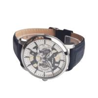 China Classic Mens Genuine Leather Round Watch Waterproof Automatic Watch for sale