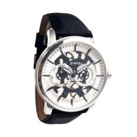 China Classic Mens Genuine Leather Round Watch Waterproof Automatic Watch for sale