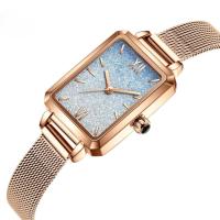 China Square Case Alloy Women Watches Mesh Strap 7.2mm Thickness for sale