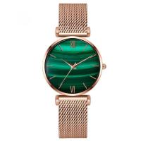 China Alloy Case Womens Fashion Watch 22mm Strap With Malachite Dial for sale