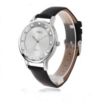 China PVD Plated Leather Strap Quartz Watch 3ATM Minimalist Mens Wrist Watch for sale