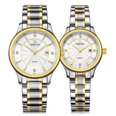 China Calendar Quartz Waterproof Couple Watch 40mm Case SGS With Date for sale