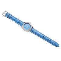 China Bule MOP Dial Womens Fashion Watch Stones Zinc Alloy Case With Leather Strap for sale