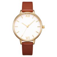 China Roman Number Dial Leather Strap Quartz Watch Japan movement Wrist Watch Manufacturers for sale