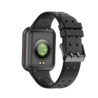 China Touch Screen Bluetooth Smart Watch Wristwatch Square Alloy Case PVD Black for sale