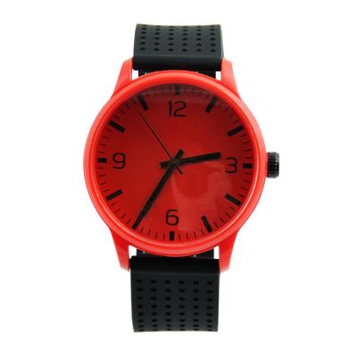 China 3 ATM Waterproof Mens Quartz Watch Silicone Strap Oil Spray Alloy Case for sale