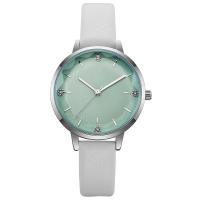 China Womens Leather Strap Quartz Watch Stones PVD plated Ladies Waterproof Watch for sale