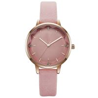 China Womens Leather Strap Quartz Watch Stones PVD plated Ladies Waterproof Watch for sale