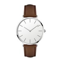 China Ultra Thin Case Womens Fashion Watch PVD Plated With Genuine Leather Strap for sale