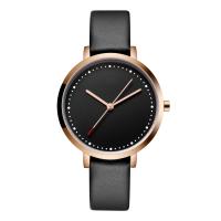 China Minimalist Waterproof Men Watch Printed Dial Luxury Leather Wrist Men Quartz Watches for sale