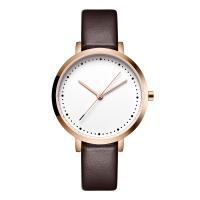 China Minimalist Waterproof Men Watch Printed Dial Luxury Leather Wrist Men Quartz Watches for sale