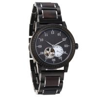 China Luxury Automatic Mens Wrist Watches 3ATM Water Resistant Gold Hollow Skeleton Mechanical for sale