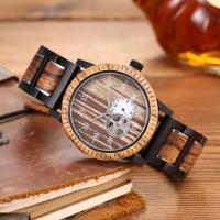 China Digital Ebony Wood Watch With Light Chronograph Date Bamboo Wood Watch for sale