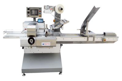 China 100pcs/Min PLC Horizontal Flow Wrapper , Biscuits 70mm Pack Height Food Packaging Machine for sale