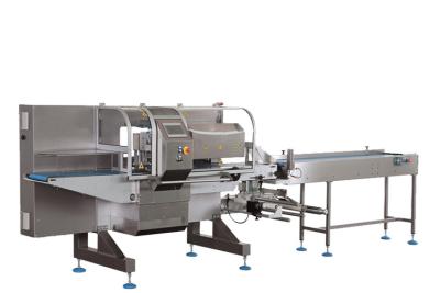 China 50 PPM Box Motion Flow Wrapper , 9kw 50mm Bag Length Vegetable Packing Machine Bottom Film for sale