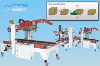 China 55mm Overlap 3inch Carton Sealing Machine Manual Flaps Fold Outfeed Tables for sale