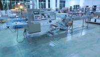 China 230mm Width Zigzag Cutter Horizontal Flow Wrap Machine Belt Infeed Conveyor Film Bottom for sale