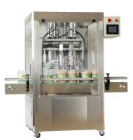 China 5.5KW PLC Piston Pump Filling Machine , 0.4Mpa Automatic Bottle Filling Machine Servo for sale