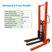 China 500 kg Mini Manual Forklift Stacker with Durable Design for sale