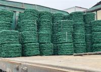 China Green Pvc Coated Decorative Barbed Wire With 4 Points 2 Strand Braid for sale
