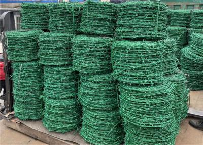 China # 12 14 16 Pvc Green Coated Barbed Wire Galvanized For Grassland Fence for sale