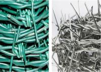 China Green Pvc Coated Decorative Barbed Wire With 4 Points 2 Strand Braid for sale