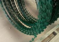 China Green Pvc Coated Galvanized Coils Of Barbed Wire For Security Fence for sale
