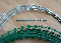 China 0.5mm 2mm Green Razor Wire PVC Coated for sale