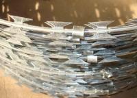 China 10kg 8m/Coil Razor Blade Barbed Wire BTO18 Cold Galvanized Spiral Fence for sale