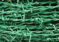 China 13x13 50kg Plastic Coated Barbed Wire 7.5cm Farm And City for sale