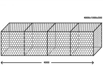 China HBGB 4x1x1m Galvanized Gabion Box 3.4mm Selvage Wire For Sea Wall for sale