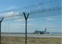 China 50x100mm Y Post Airport Security Fence BTO22 PVC Coated With Razor Barbed Wire for sale