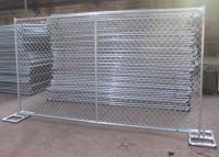 China Galvanized Metal Construction Fence Panels Chain Link 75x75mm 6x12ft for sale
