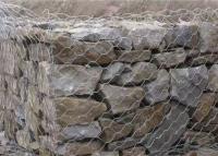 China 6 X 8cm Hexagon Hole Stone Gabion Mats Silver Color Galfan Wire With Diaphragms for sale